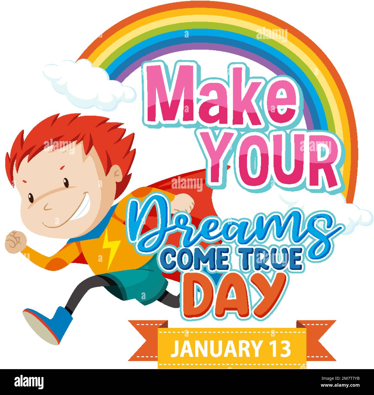 Make Your Dreams Come True Banner Design Illustration Stock Vector