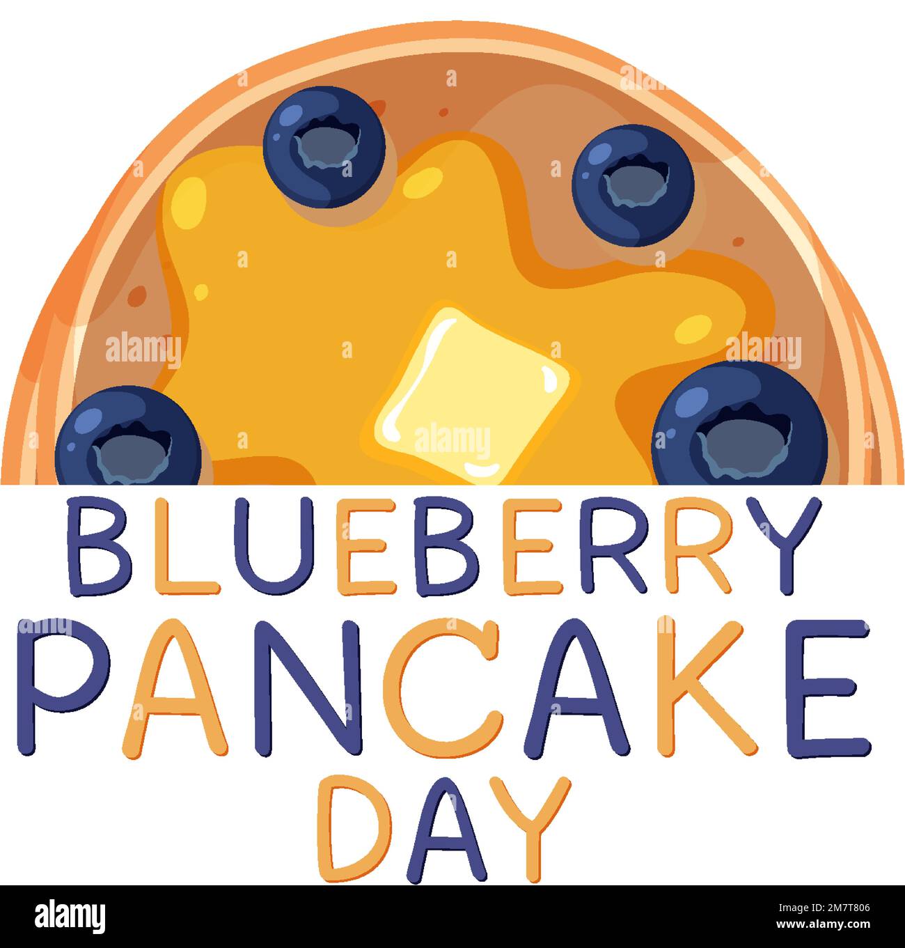 National Blueberry Pancake Day Banner illustration Stock Vector Image ...