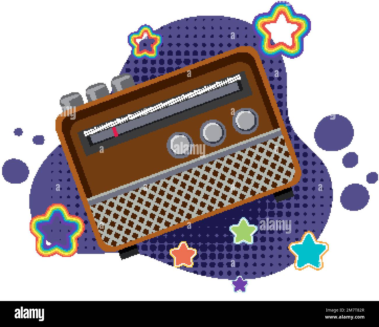 Vintage transistor radio cartoon illustration Stock Vector Image & Art ...