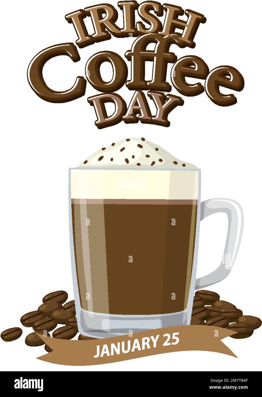 National Irish Coffee Day Banner Design illustration Stock Vector Image ...