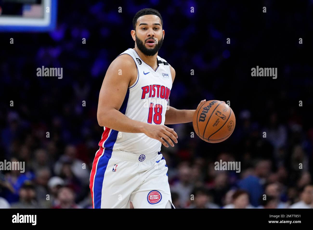 Detroit Pistons' Cory Joseph plays during an NBA basketball game ...