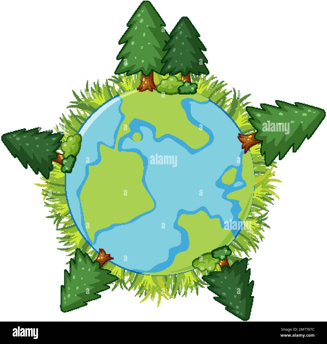 Tree forest on globe vector illustration Stock Vector Image & Art - Alamy