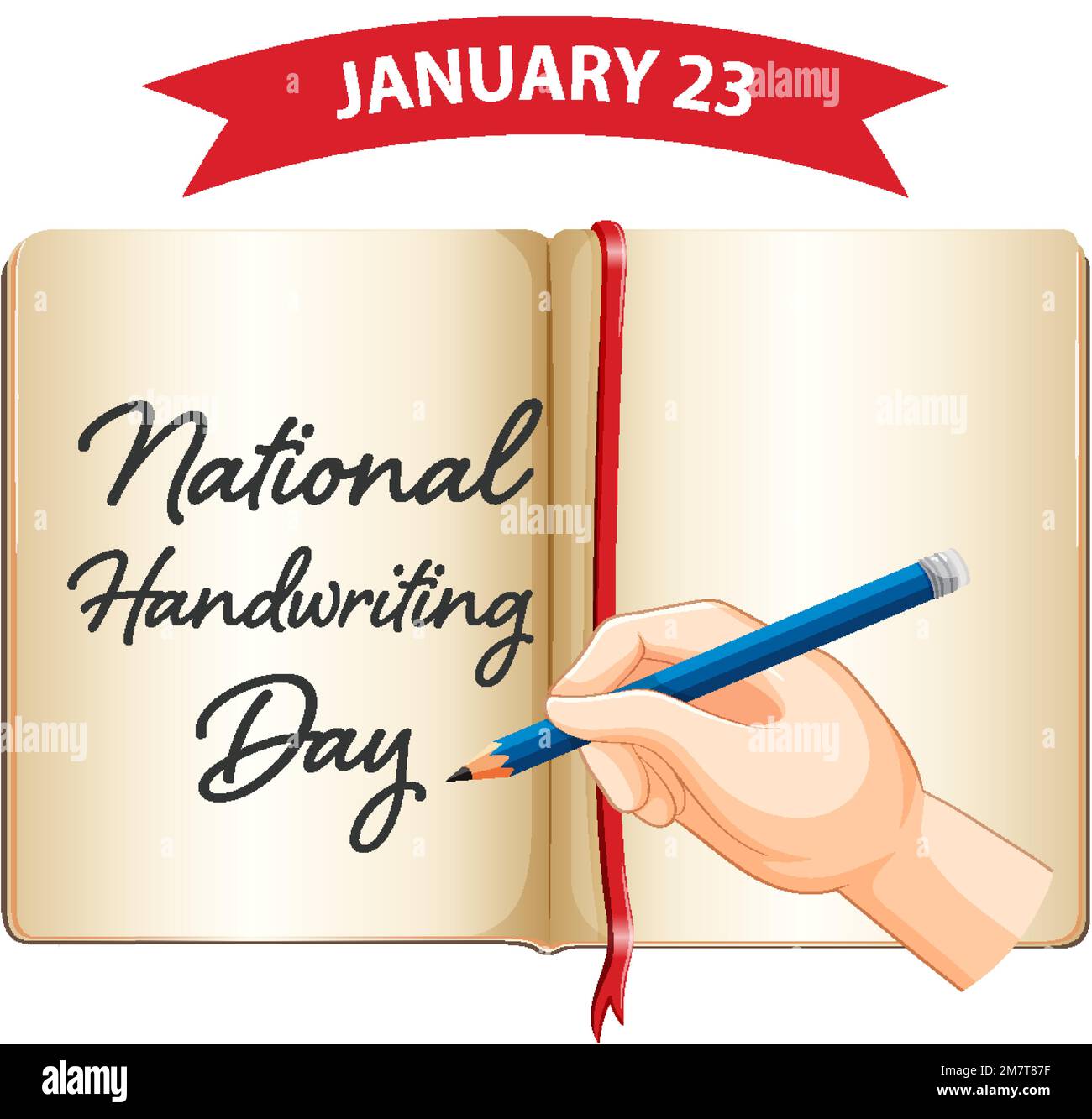 National Handwriting Day Logo Banner illustration Stock Vector Image ...