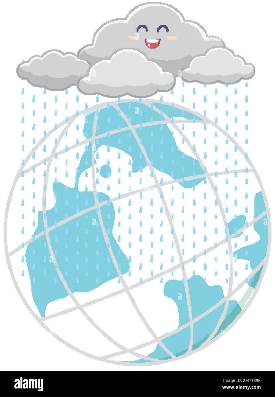 Cloud raining on earth globe illustration Stock Vector Image & Art - Alamy