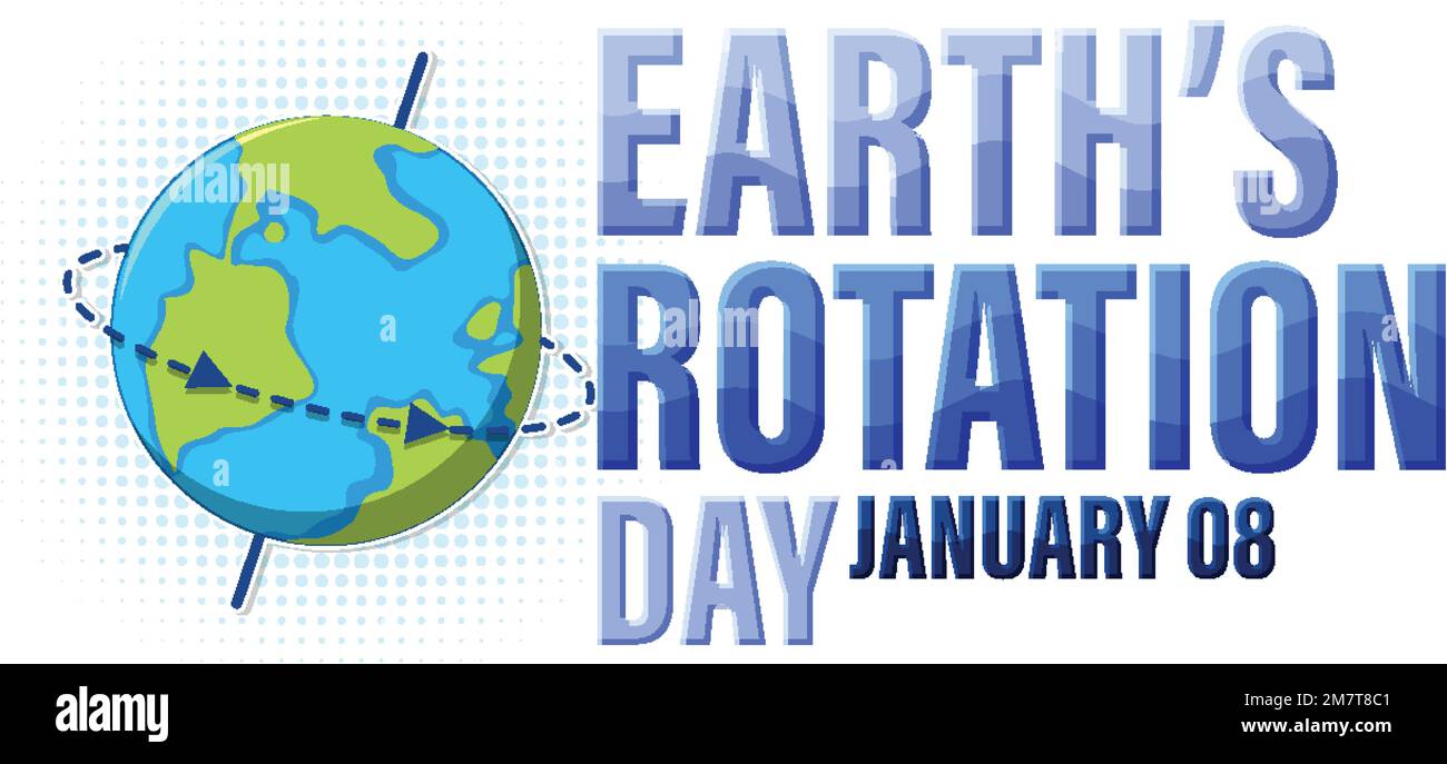 Happy earths rotation day banner design illustration Stock Vector Image ...