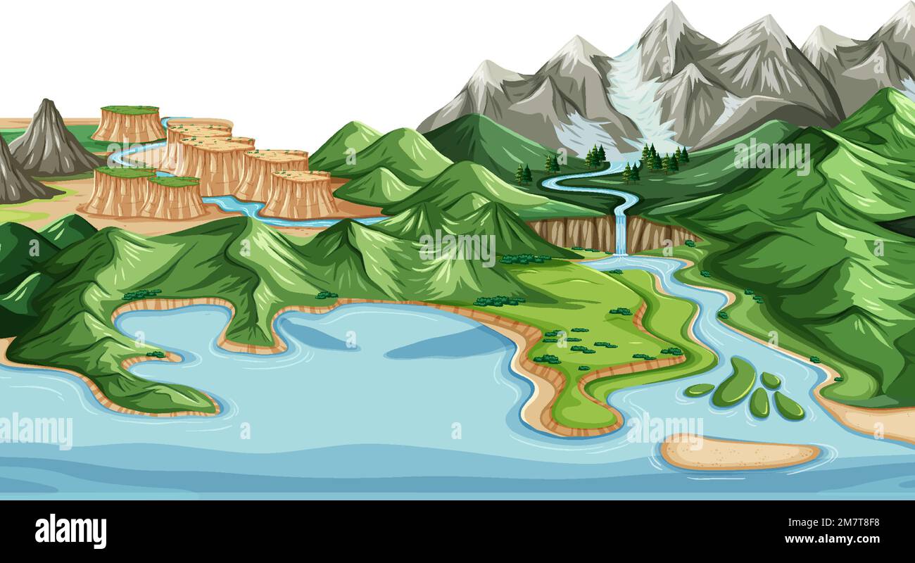 Landscape with geographical nature surface illustration Stock Vector ... Landscape with geographical nature surface illustration Stock Vector ...