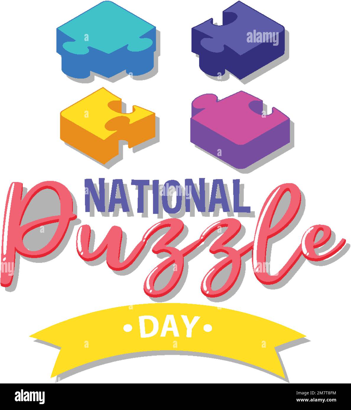 National Puzzle Day Banner Design illustration Stock Vector Image & Art ...