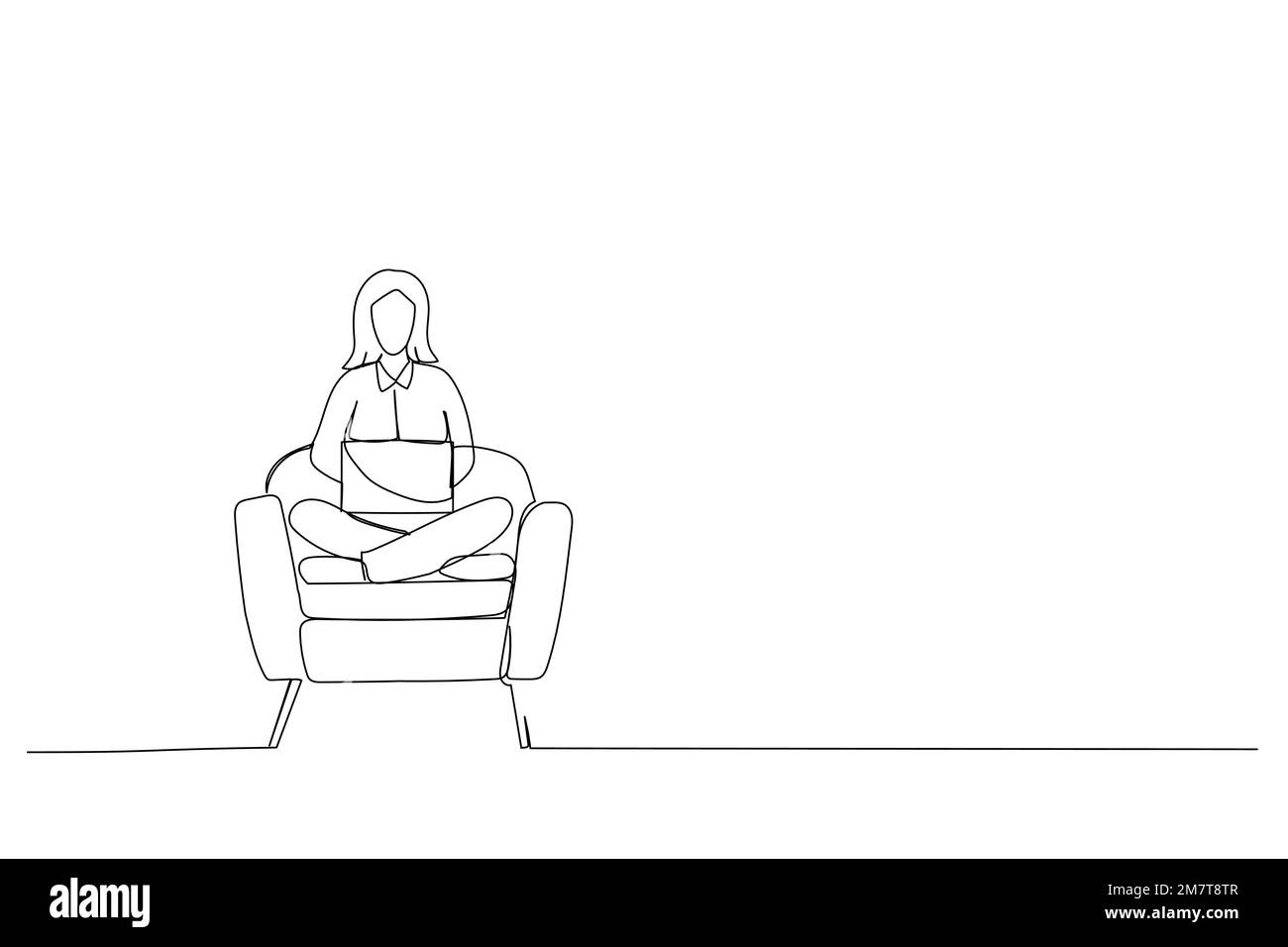 Line drawing woman working Black and White Stock Photos & Images - Alamy