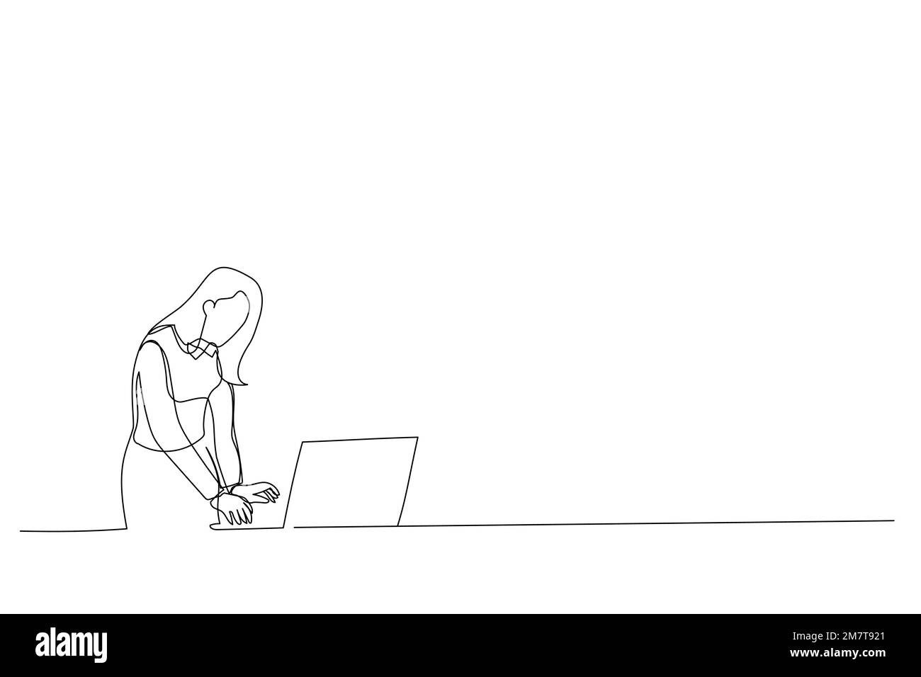 Illustration of Designer Lady Using Laptop Computer Working Online One ...