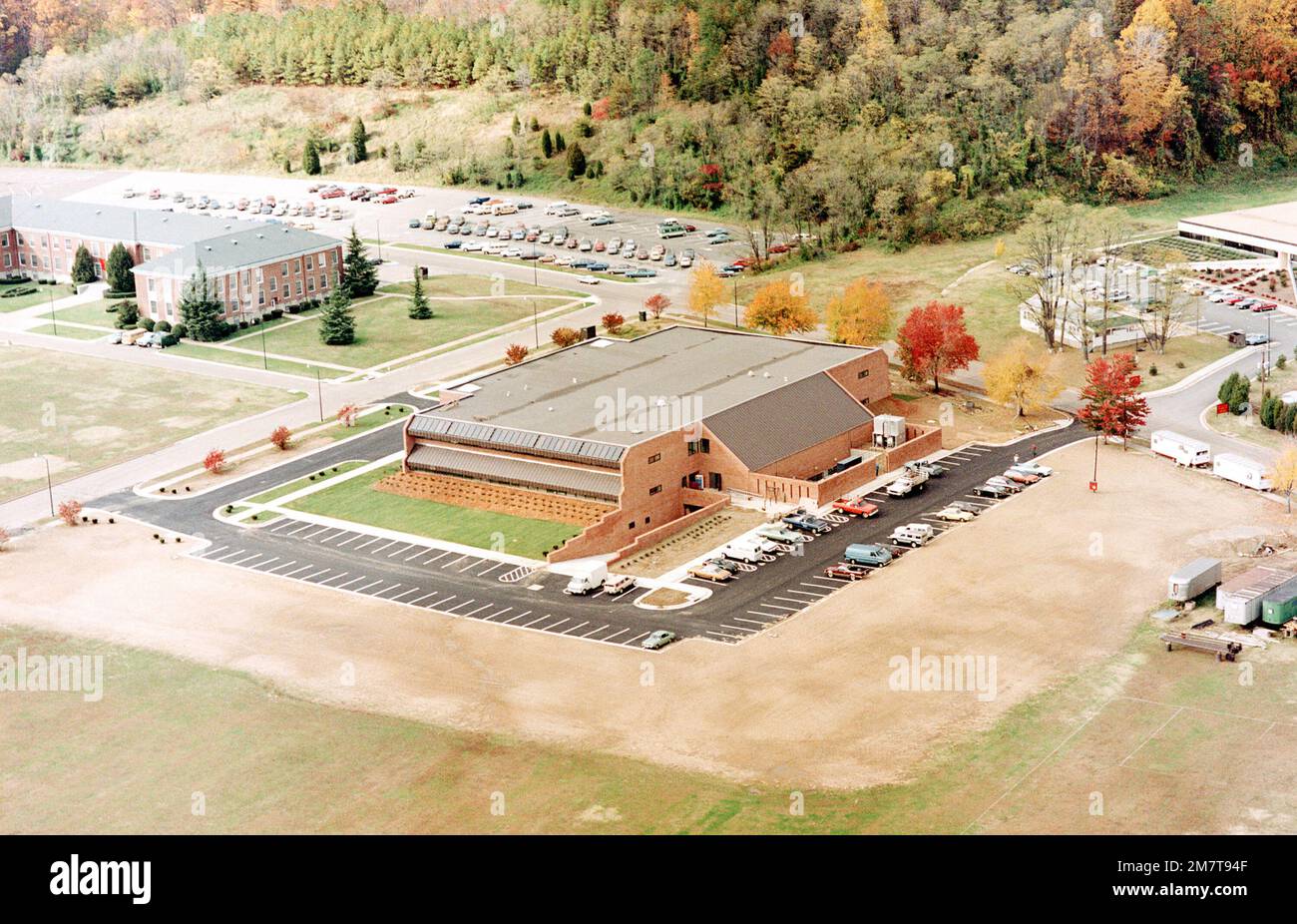 Aerial, left rear view of the new automated data facility (Bldg 3255 ...
