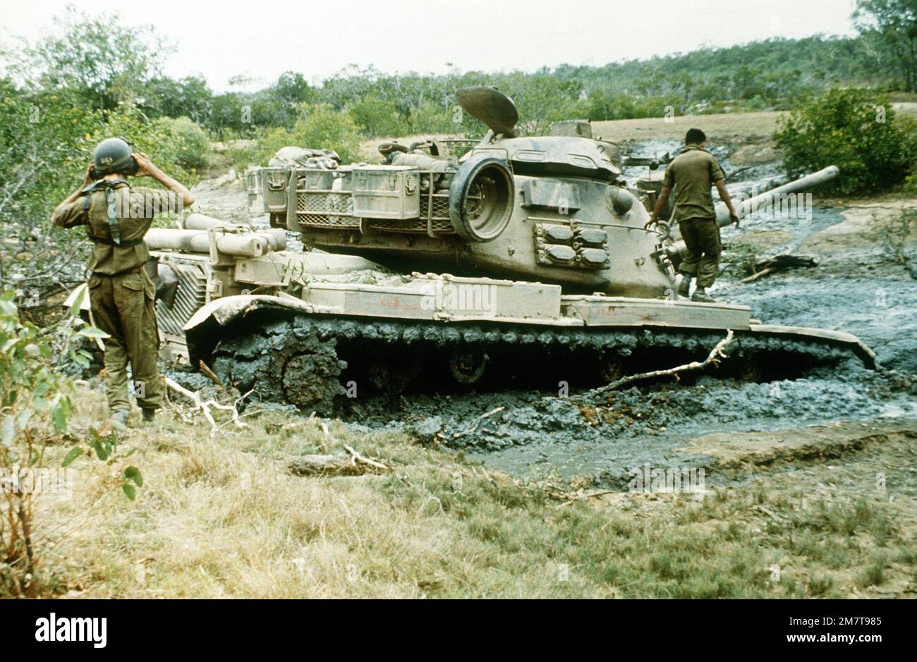 An M-60A1 tank attached to the 31st Marine Amphibious Unit (31st MAU ...