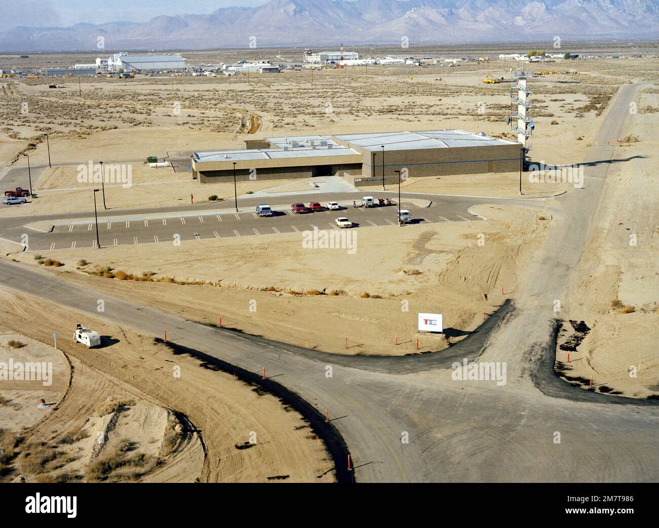 Aerial oblique view of the Range Control Center with Armitage Field in ...