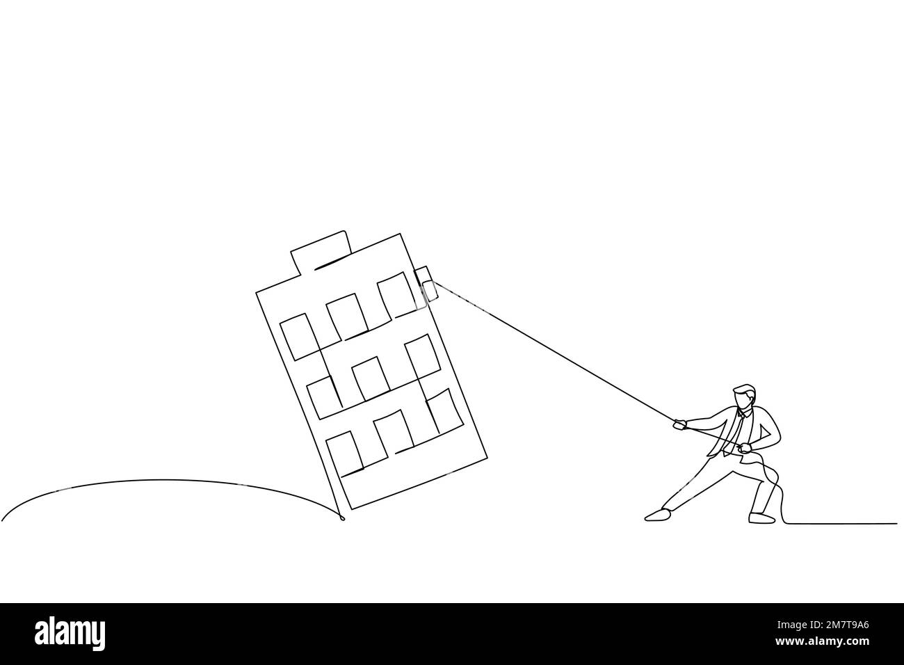 Cartoon of business team pulling a company up from the floor. Single ...