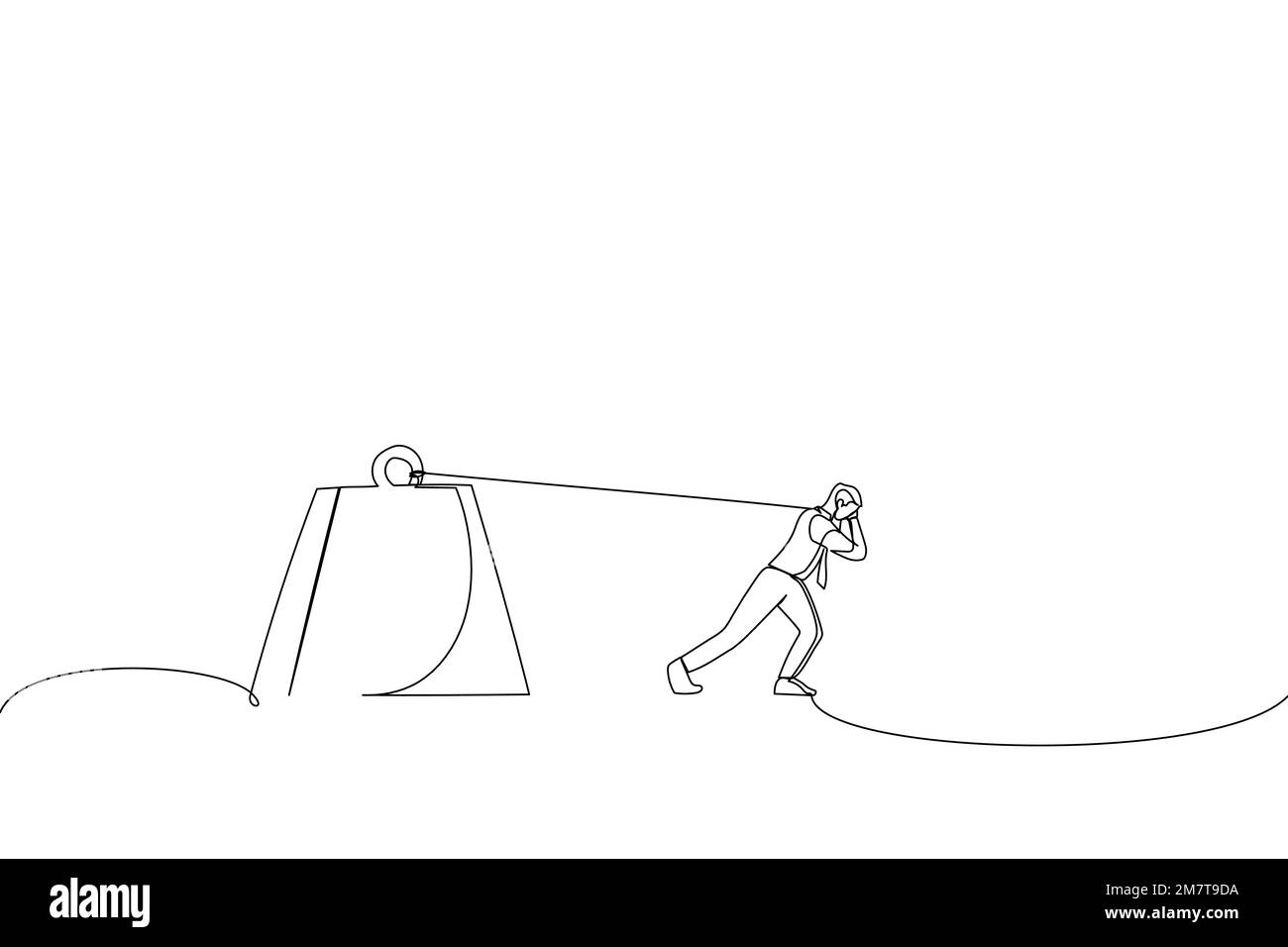 Illustration of Businessman is pulling a huge weight with a tax ...