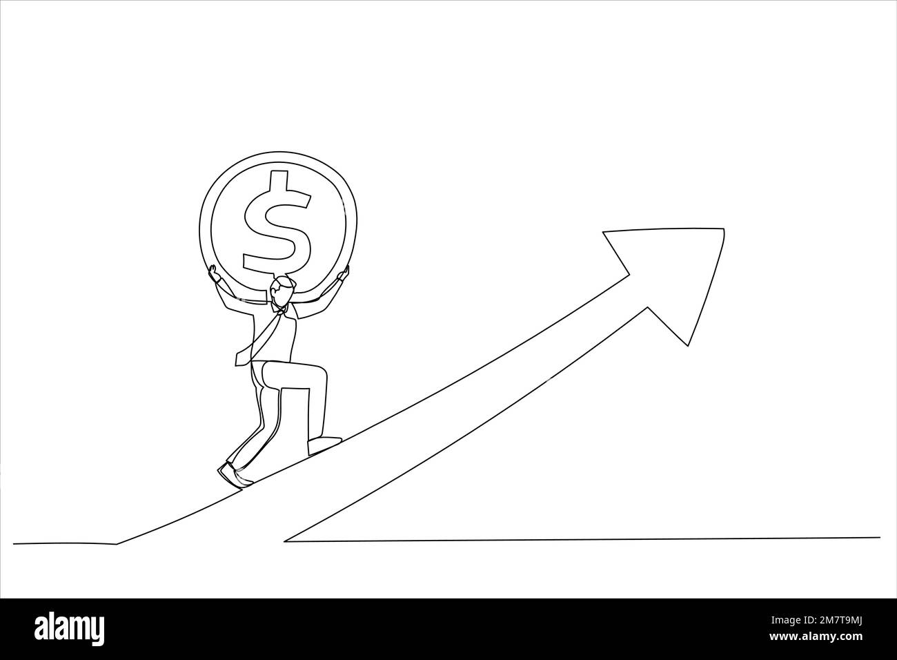 Economic growth cartoon illustration Black and White Stock Photos ...