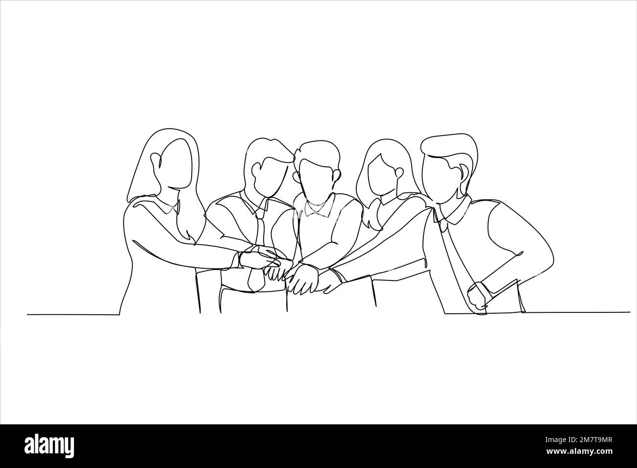 Illustration of happy business team celebrating victory in office. One ...