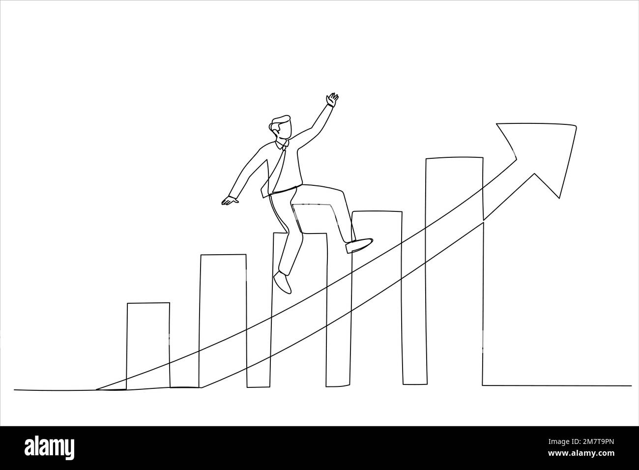 Economic growth cartoon illustration Black and White Stock Photos ...