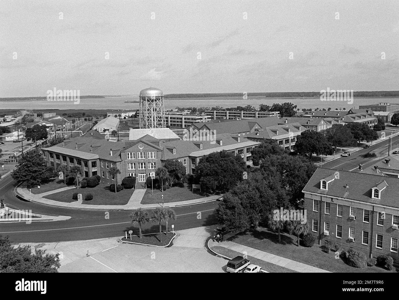 An aerial view of the former Headquarters and Service Battalion ...