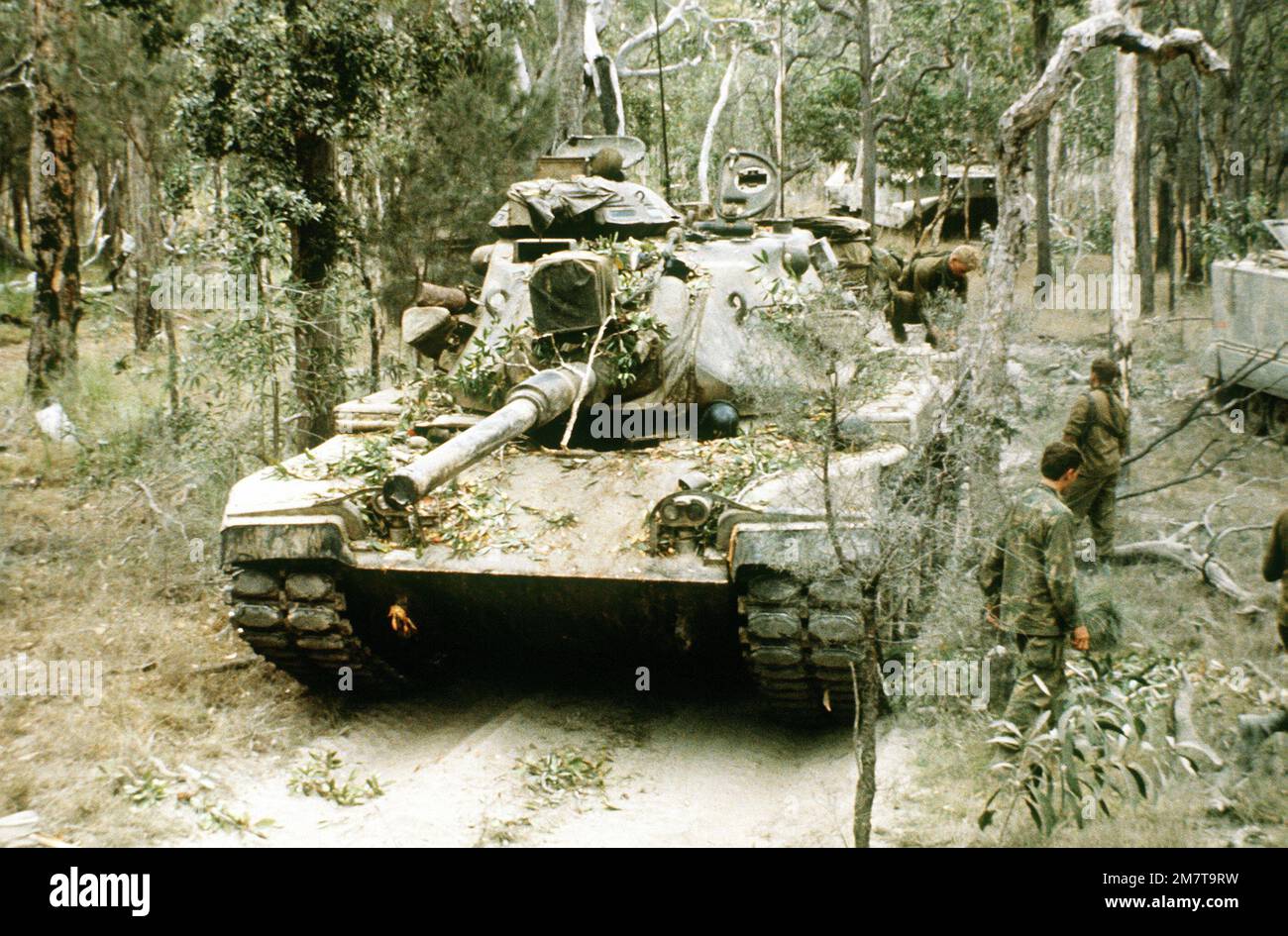 A front view of an M-60A1 tank attached to the 31st Marine Amphibious ...