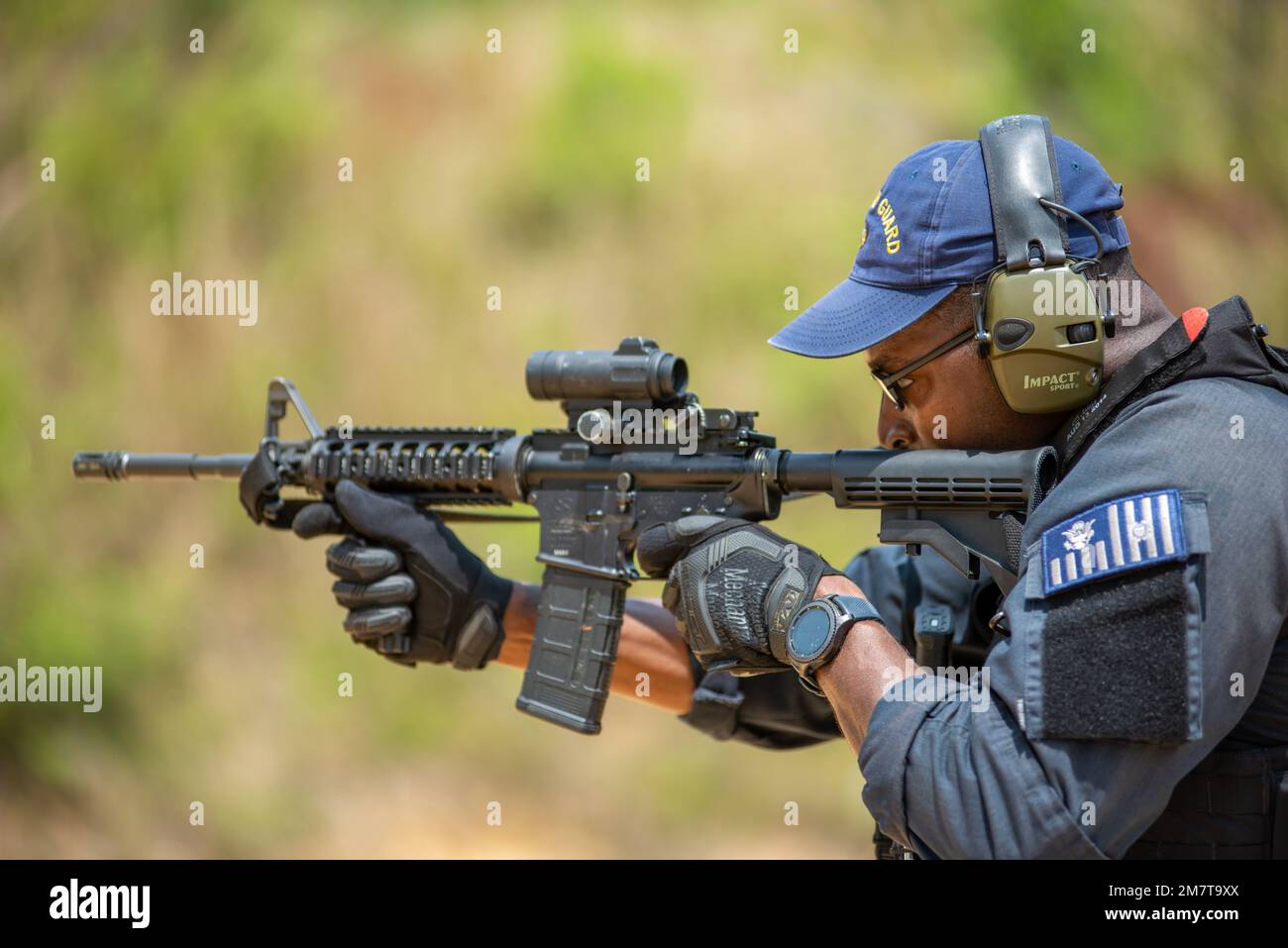 A Coast Guard Maritime Safety and Security New Orleans team member aims ...