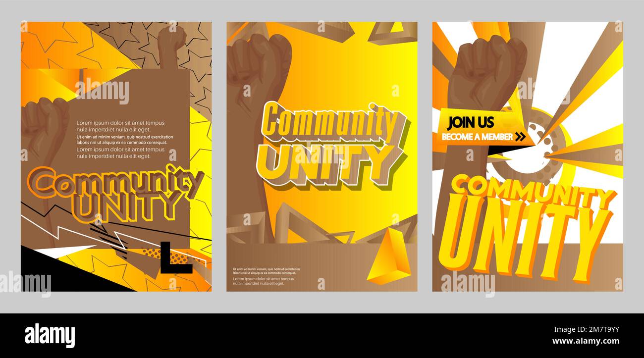 Deluxe Community Unity Background vector illustration with clenched ...