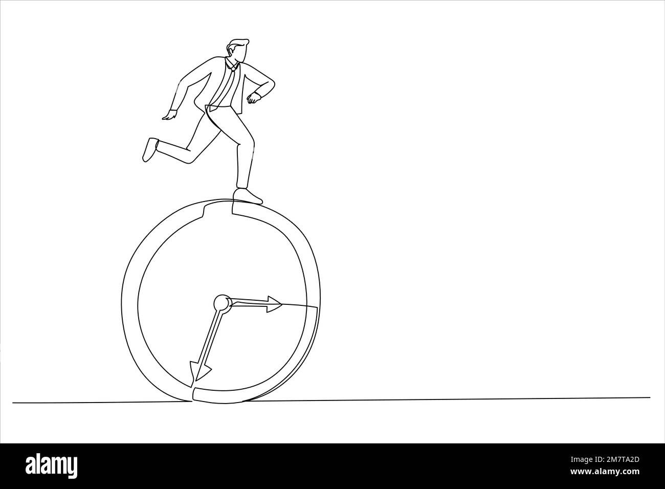 Cartoon of businessman running on clock. Deadline concept. Single ...