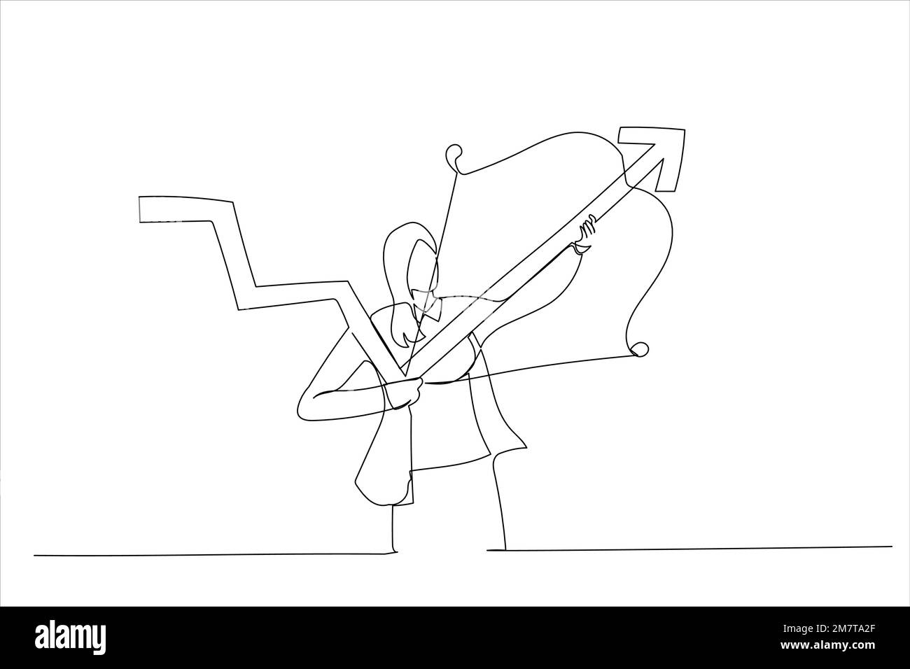 Illustration of confidence businesswoman federal reserve turn down ...