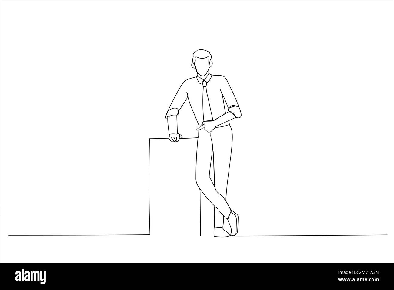 Simple outline drawing business presentation Black and White Stock ...