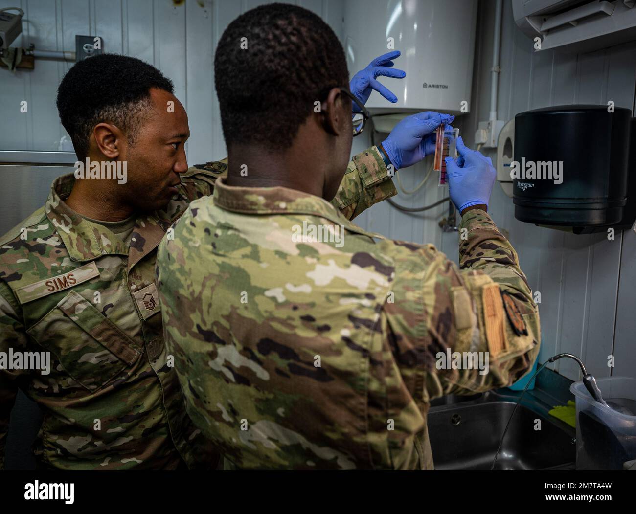 Master Sgt. Justin Sims, Expeditionary Medical Group bioenvironmental ...