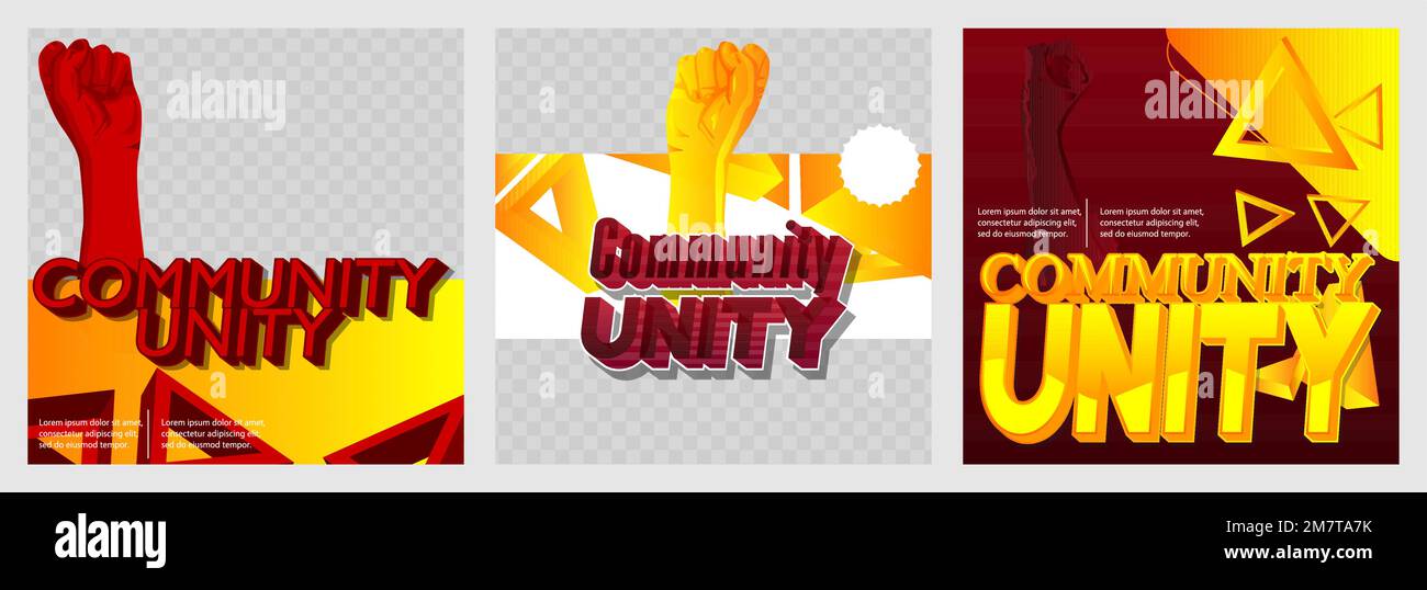 Deluxe Community Unity Background vector illustration with clenched ...
