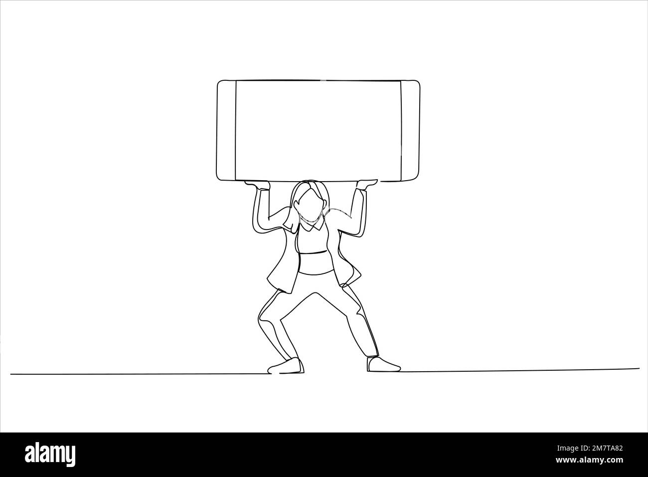 One woman phone home not happy Stock Vector Images - Alamy