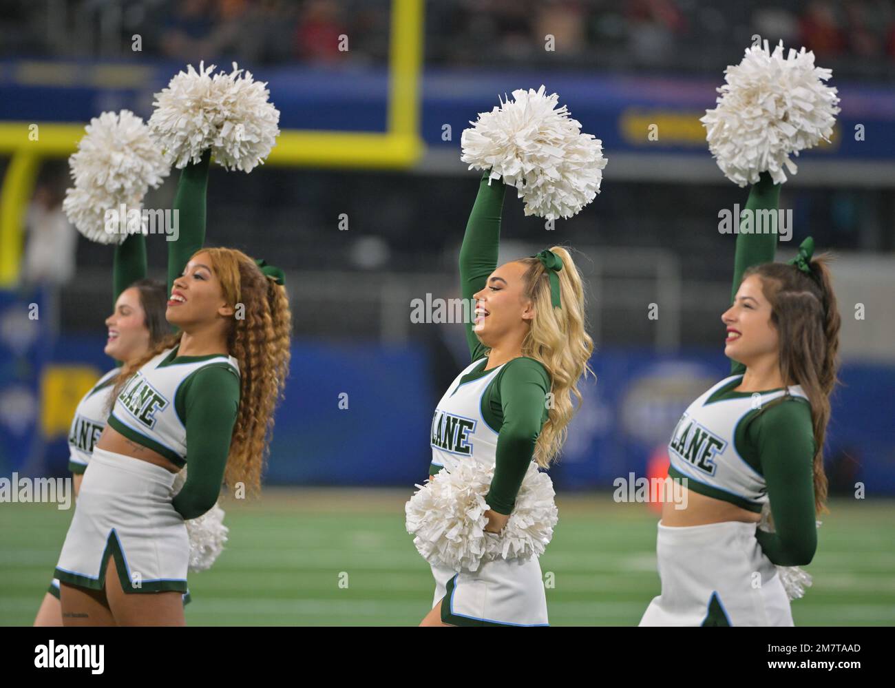 Arlington, Texas, USA. 2nd Jan, 2023. Tulane Green Wave cheerleaders ...