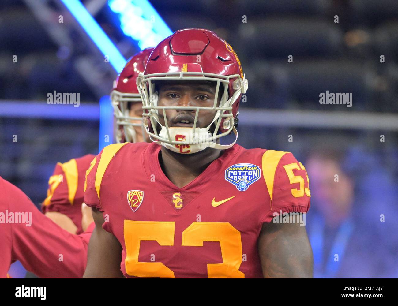 Arlington, Texas, USA. 2nd Jan, 2023. USC Trojans linebacker Shane Lee ...