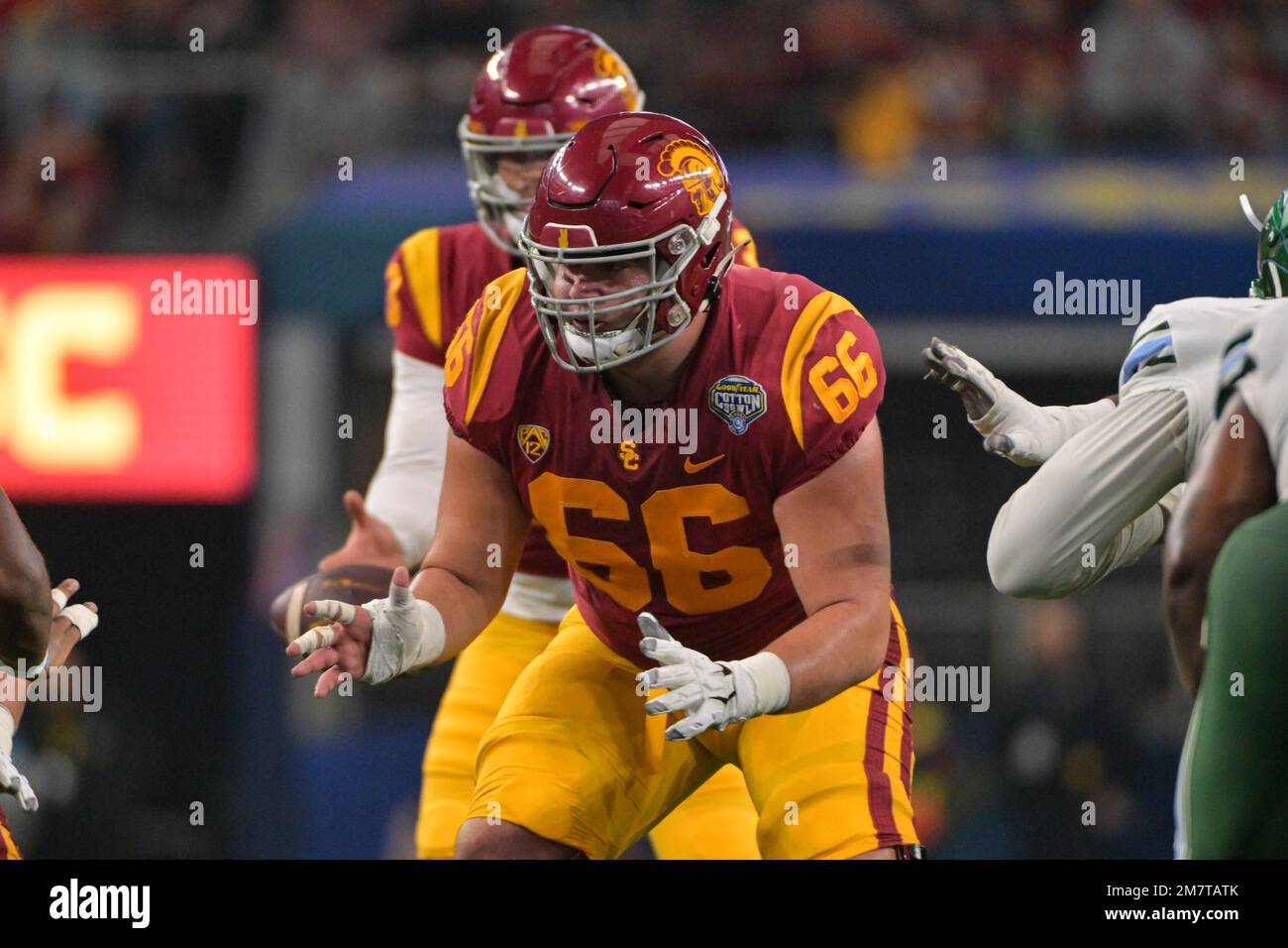 Arlington, Texas, USA. 2nd Jan, 2023. USC Trojans offensive lineman ...