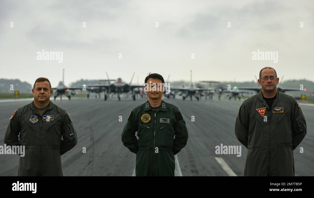MISAWA, Japan (May 13, 2022) – From left to right, Col. Jesse Friedel ...