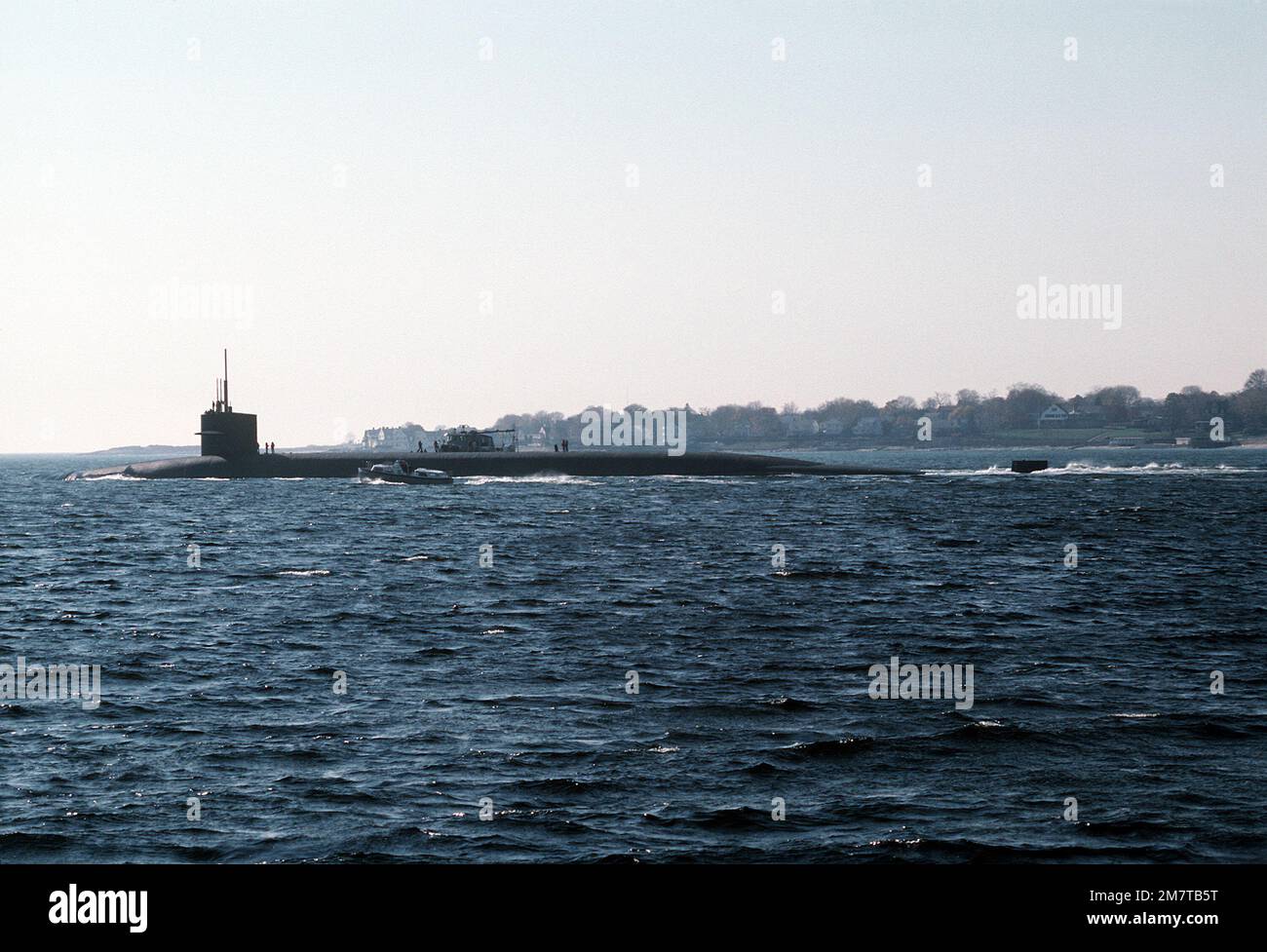 A port quarter view of the nuclear-powered strategic missile submarine ...