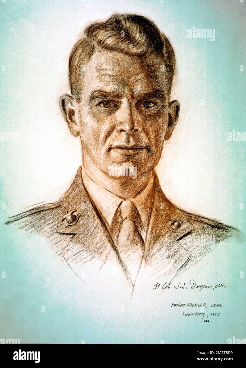 Artwork: "LTC James J. Dugan, USMC" Artist: Dwight Shepler Navy Combat ...