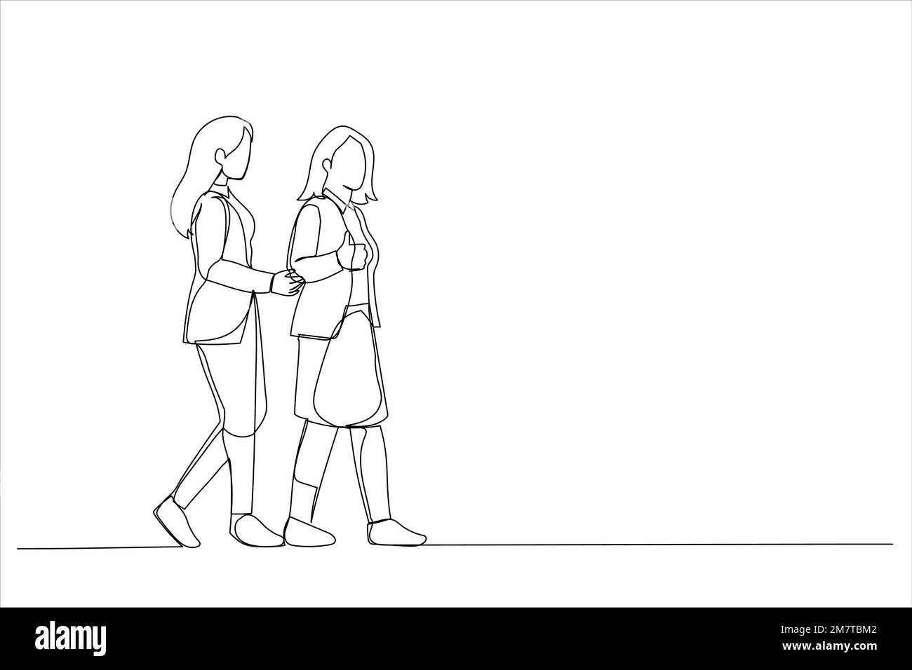 Illustration of two women commuting to the office in the day carrying ...