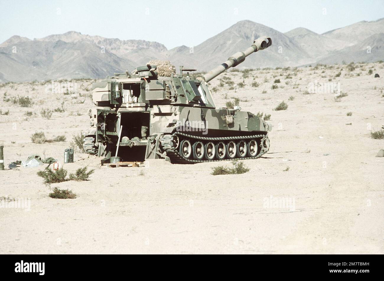 One of the M-109 155mm self-propelled howitzers used by the 2nd Marine ...