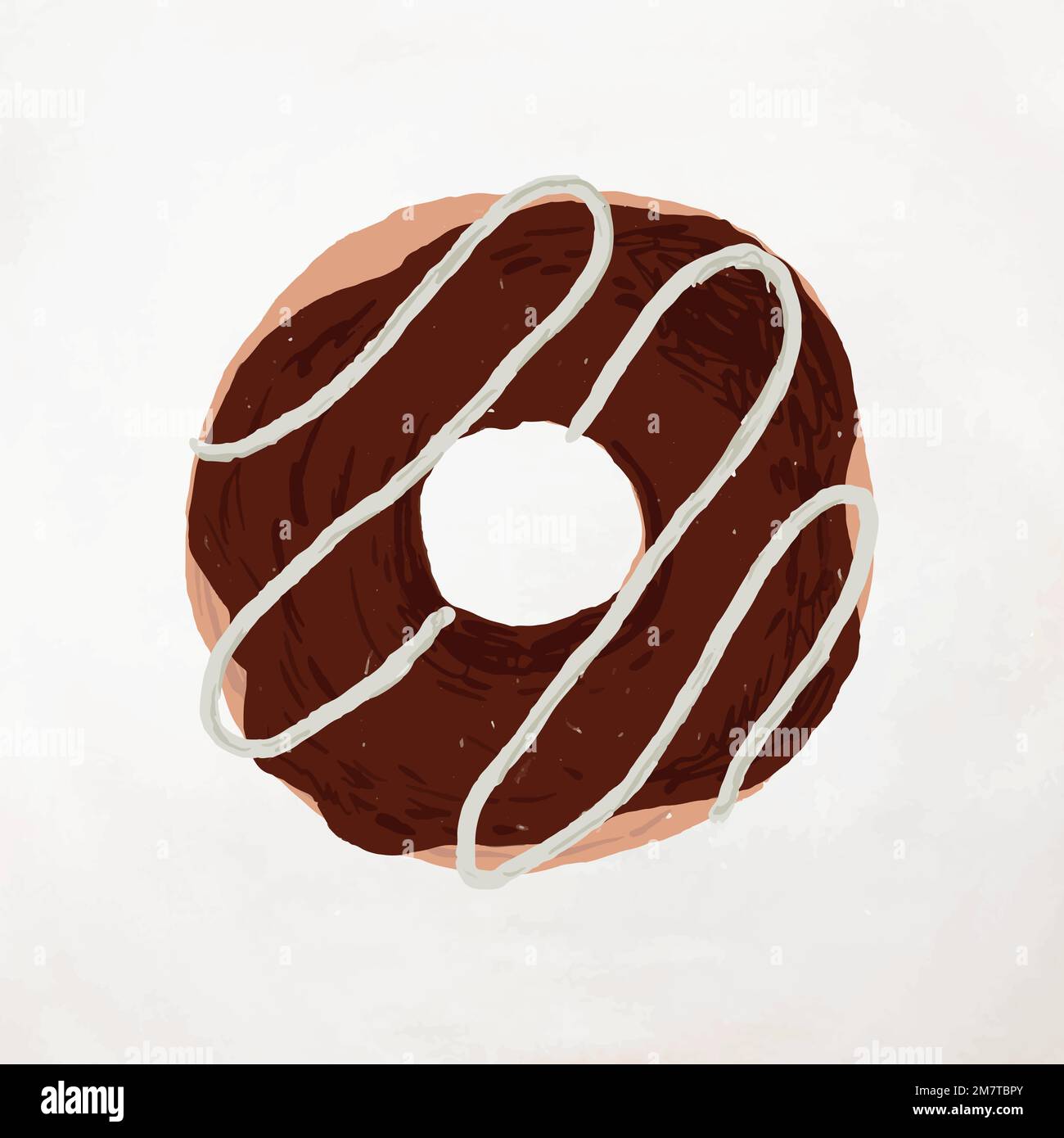 Chocolate frosted donut element vector cute hand drawn style Stock ...