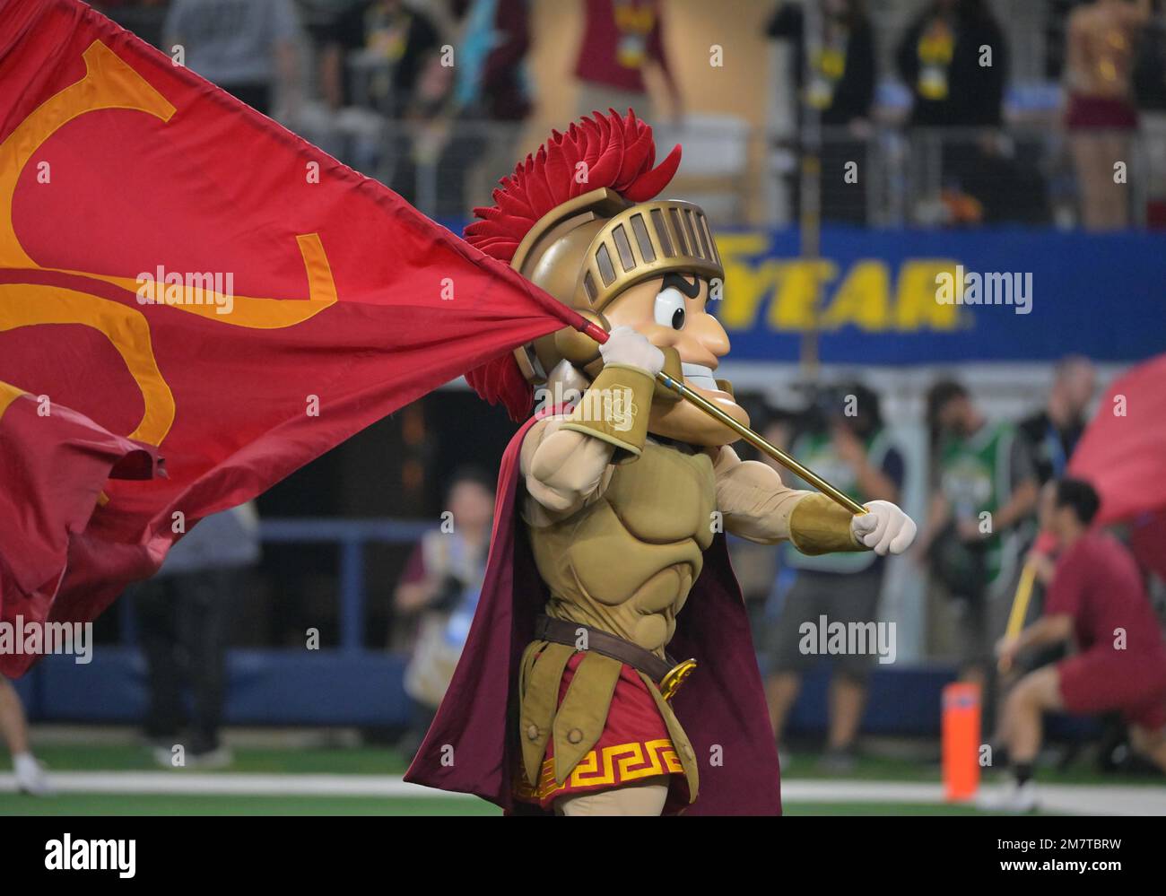 Arlington, Texas, USA. 2nd Jan, 2023. USC Trojans mascot during the 1st half of the NCAA ...
