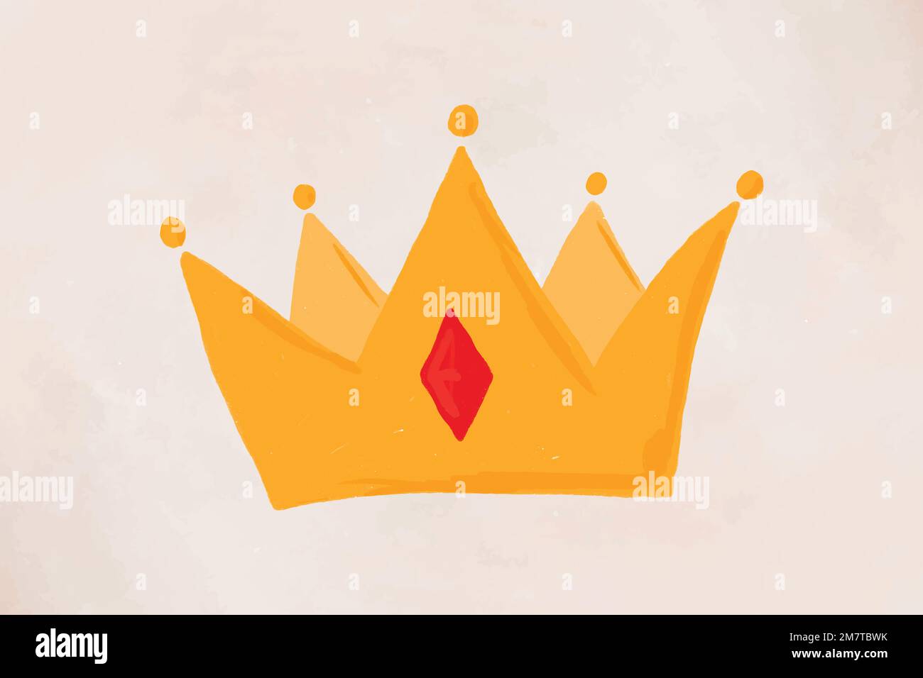 Hand drawn crown element vector cute sticker Stock Vector Image & Art ...