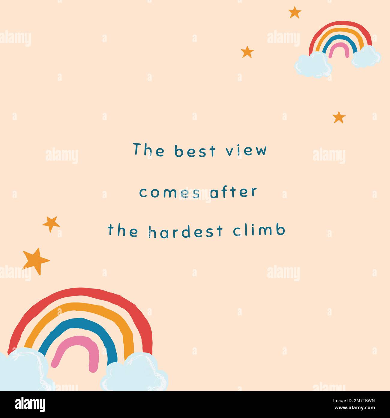 Beige rainbow template vector for social media post quote Stock Vector ...