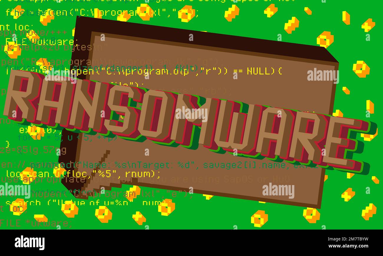 Ransomware. Pixelated word with geometric graphic background. Vector ... Ransomware. Pixelated word with geometric graphic background. Vector ...