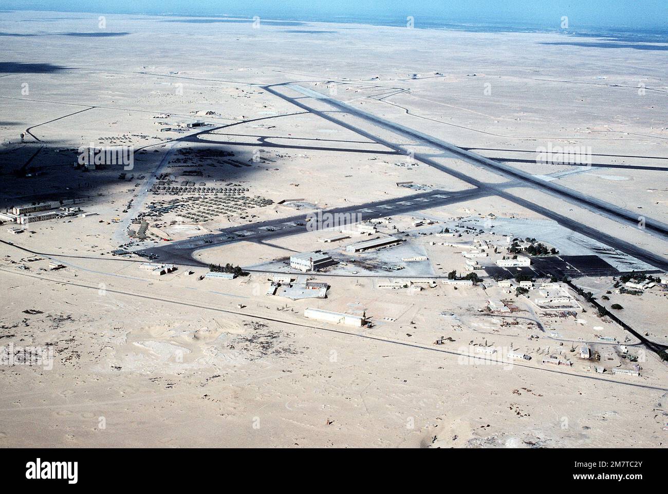 An aerial view of the airfield taken during Exercise Bright Star '82 ...