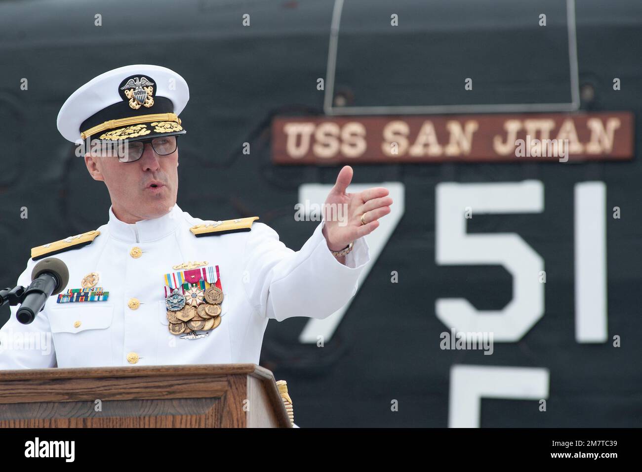 Rear Adm. Robert Gaucher, commander of Submarine Group 9, based in ...