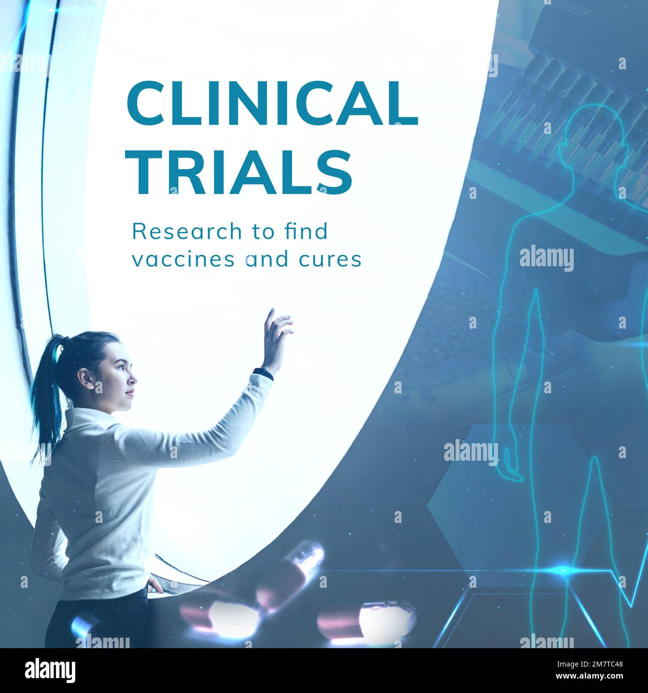 Clinical trials science template vector smart technology social media ...