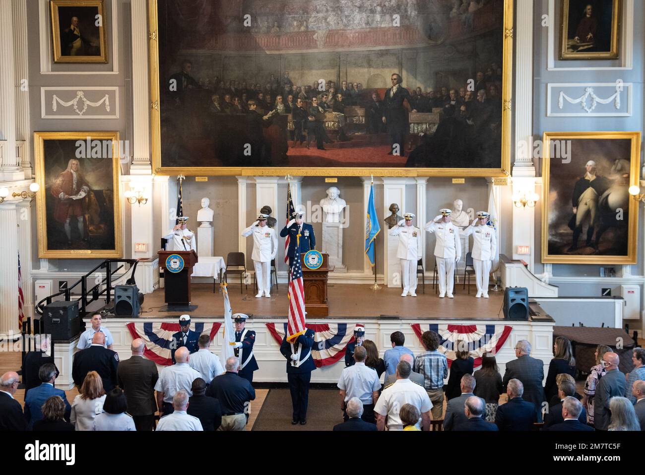 The Coast Guard First District holds a change-of-command ceremony ...