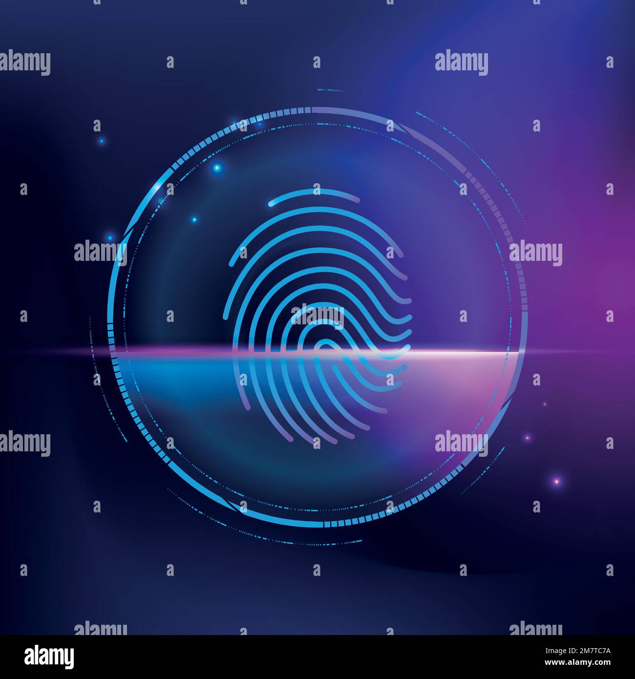 Fingerprint Biometric Scan Vector Cyber Security Technology Stock