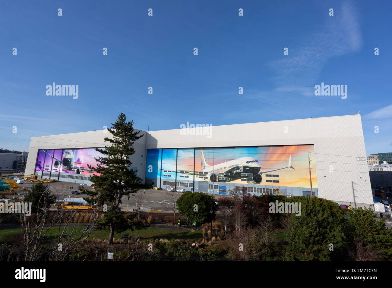 Renton, Washington, USA. 10th January, 2023. Elevated view of the ...